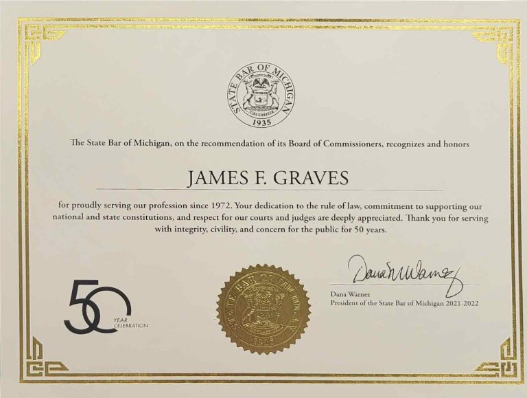 Congratulating Attorney Jim Graves on 50 Years of Practice - Sinas ...